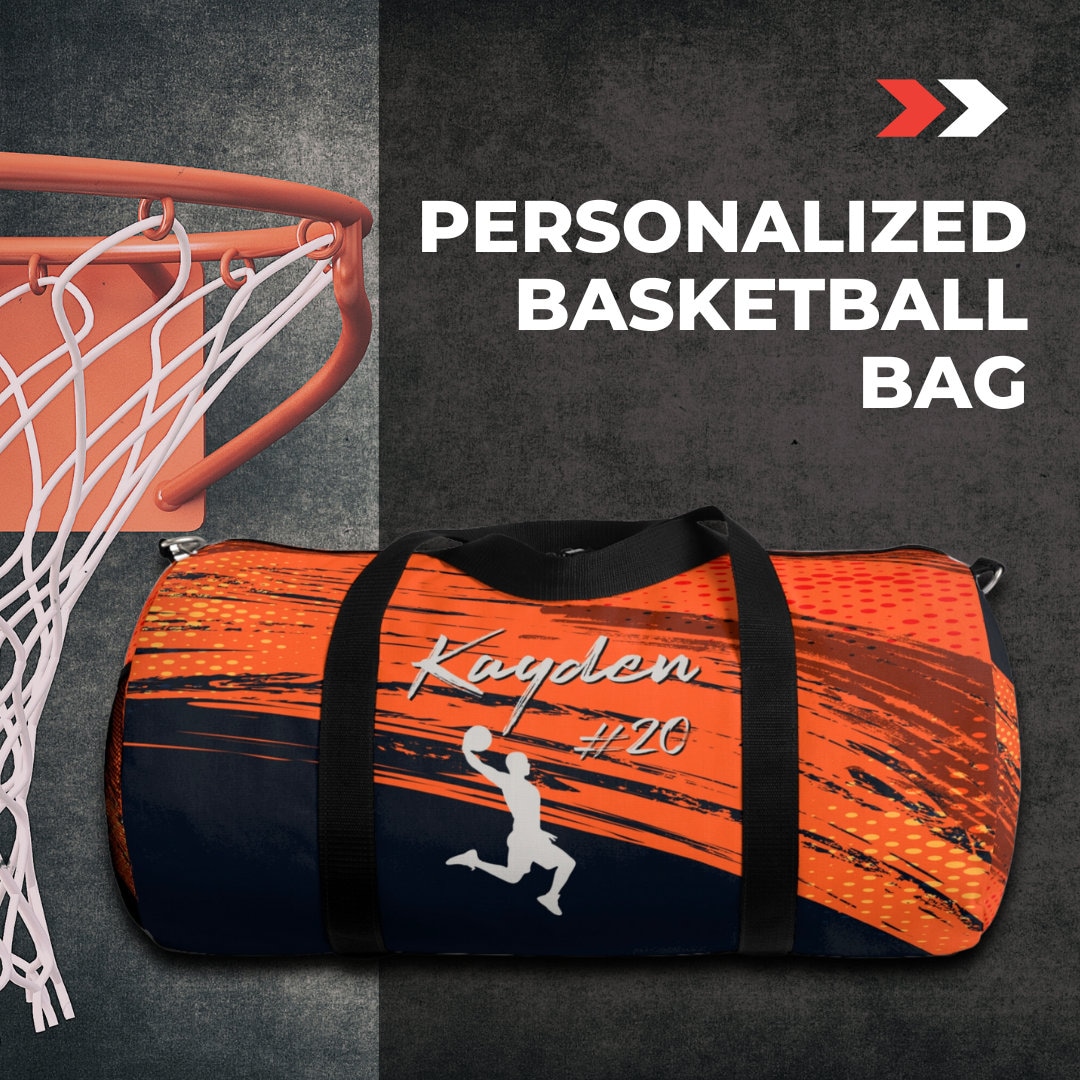 Basketball Bag, Personalized Basketball Duffel Bag, Custom Sports Bag ...