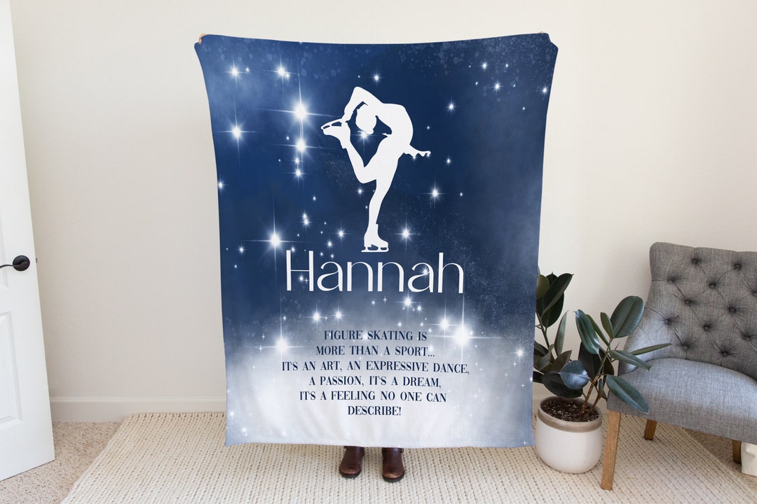 Figure Skating Blanket Personalized, Ice Skating Gifts for Girls ...