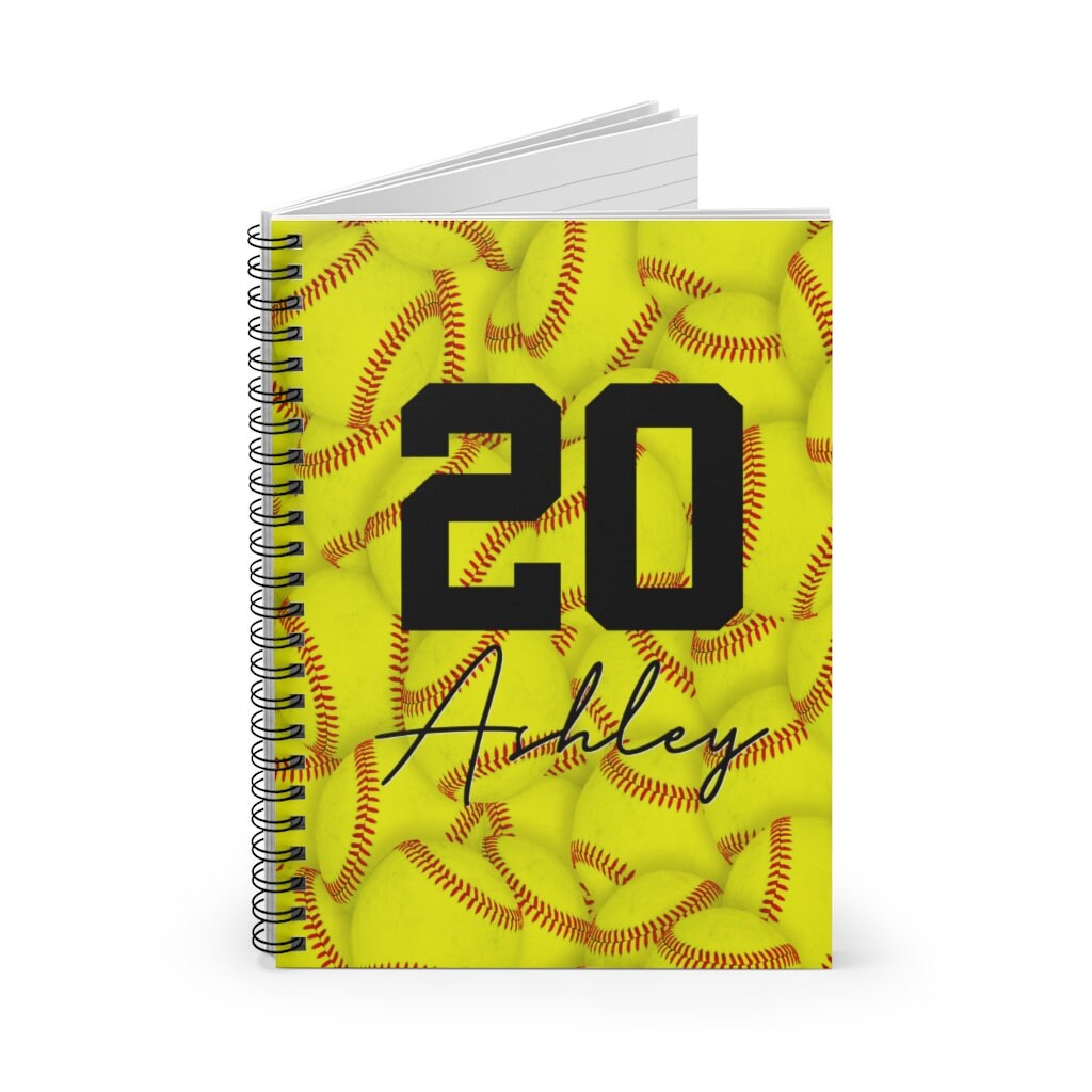 Softball Notebook Personalized Notebook for Kids Softball - Etsy