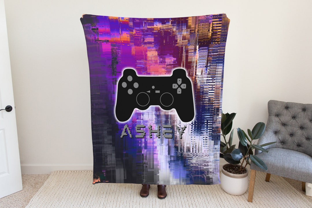 Gamer Blanket Personalized, Video Game Blanket, Custom Name Blanket ...