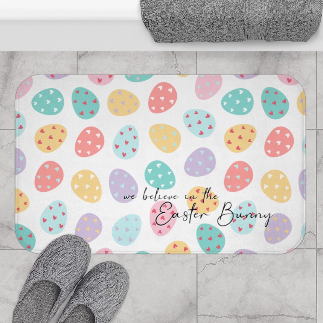 Easter Bath Mat, Easter Home Decor, Cute Bath Mat, Easter Egg Bath Mat ...