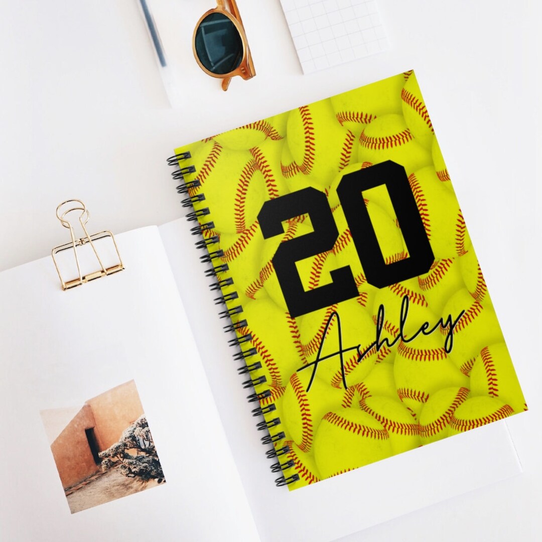 Softball Notebook, Personalized Notebook for Kids, Softball Gift for ...