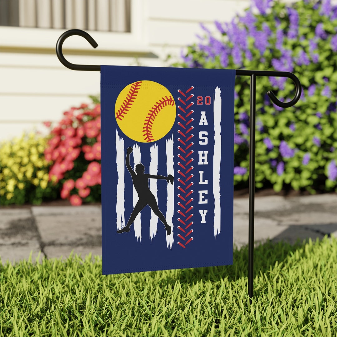 Softball Yard Flag Personalized, Softball Garden Flag, Sports Yard Flag ...