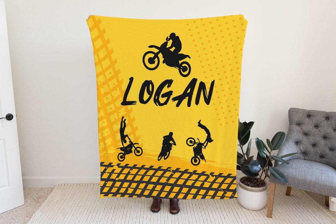 Dirt Bike Blanket Personalized, Dirt Bike Gifts for Boys, Dirt Bike ...