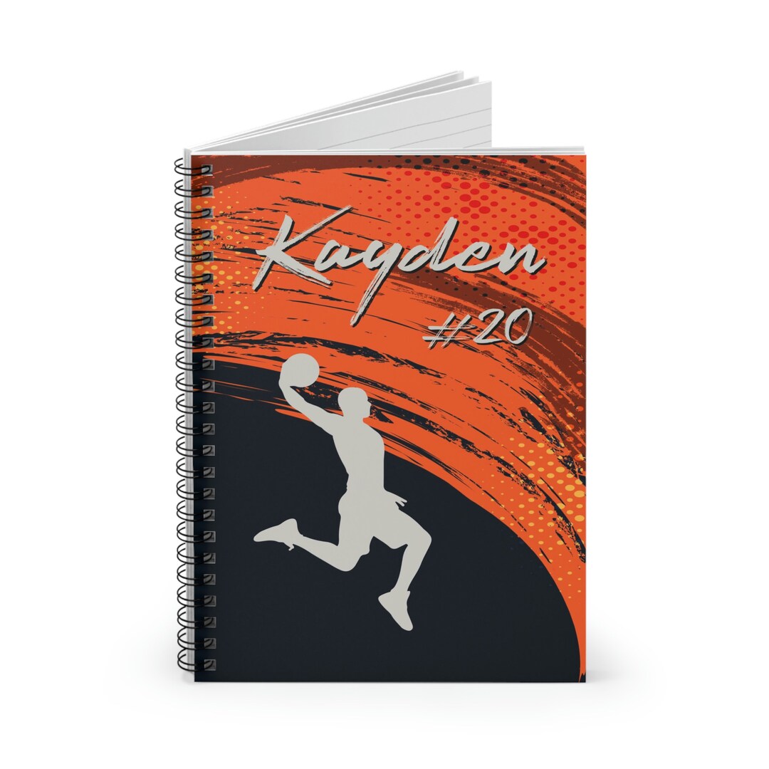 Basketball Notebook, Personalized Notebook for Kids, Custom Notebook ...