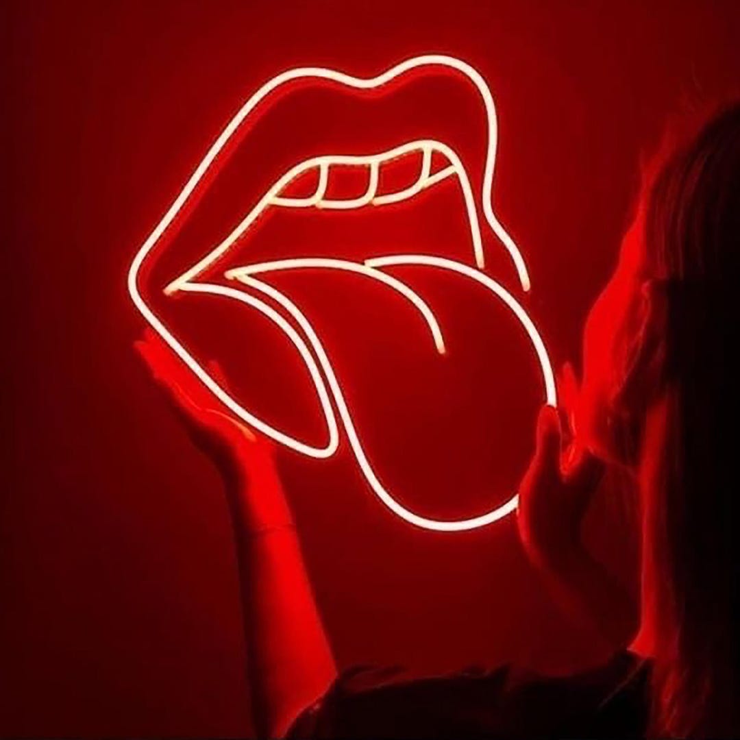 Lips Lick Neon LED Sign Light up Wall Art Unique Home Decor Aesthetic ...
