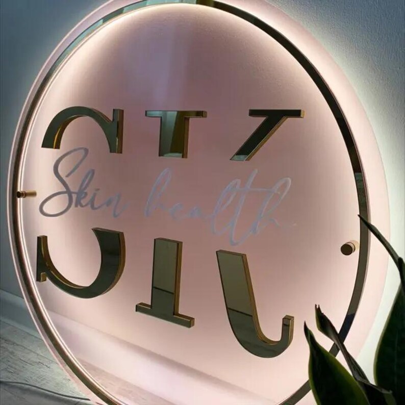 Custom Acrylic Backlit Signs for Beauty Salons - Personalized LED ...