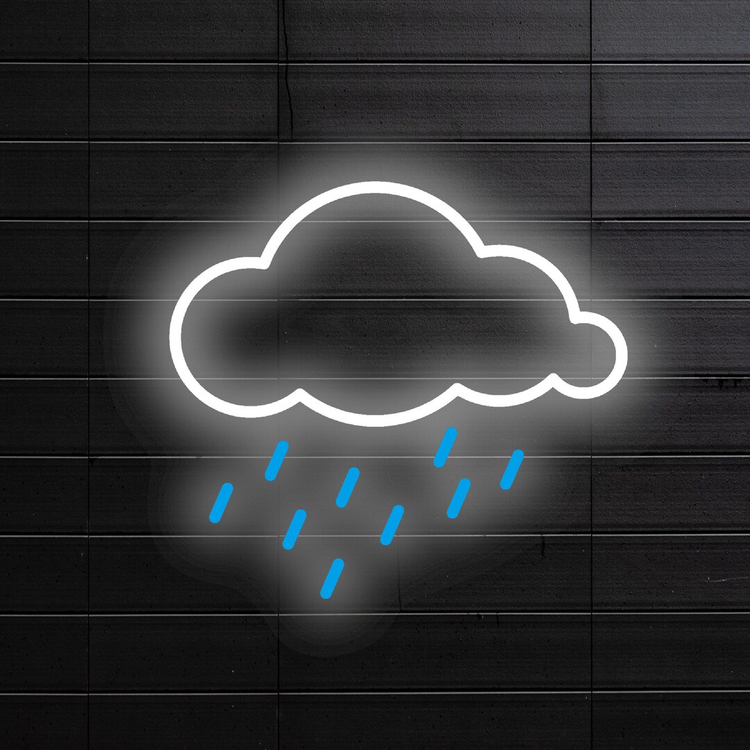 Raining Cloud 17x18.5in. Neon Sign Aesthetic Tiktok Room Handmade Home ...