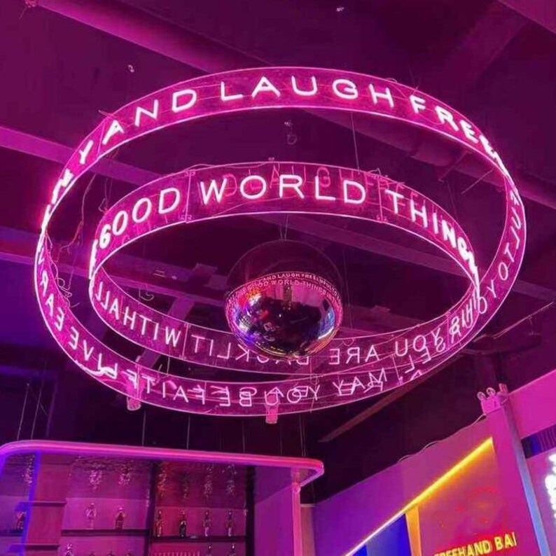 LED Neon Chandelier – Modern Ceiling Light for Restaurants, Bars, Fine ...