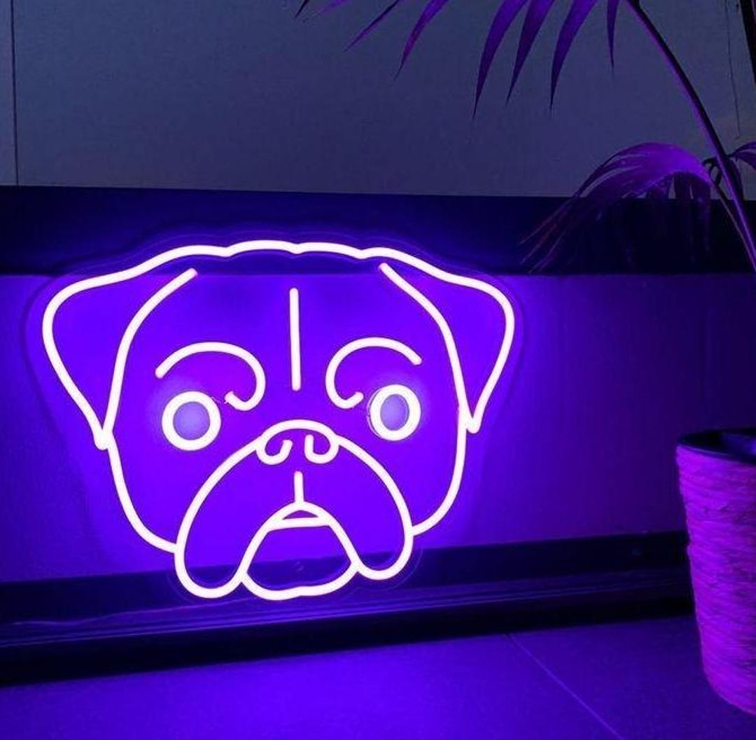 Bulldog Neon LED Sign Custom Light up Wall Art Pet Lover Decor Dog ...