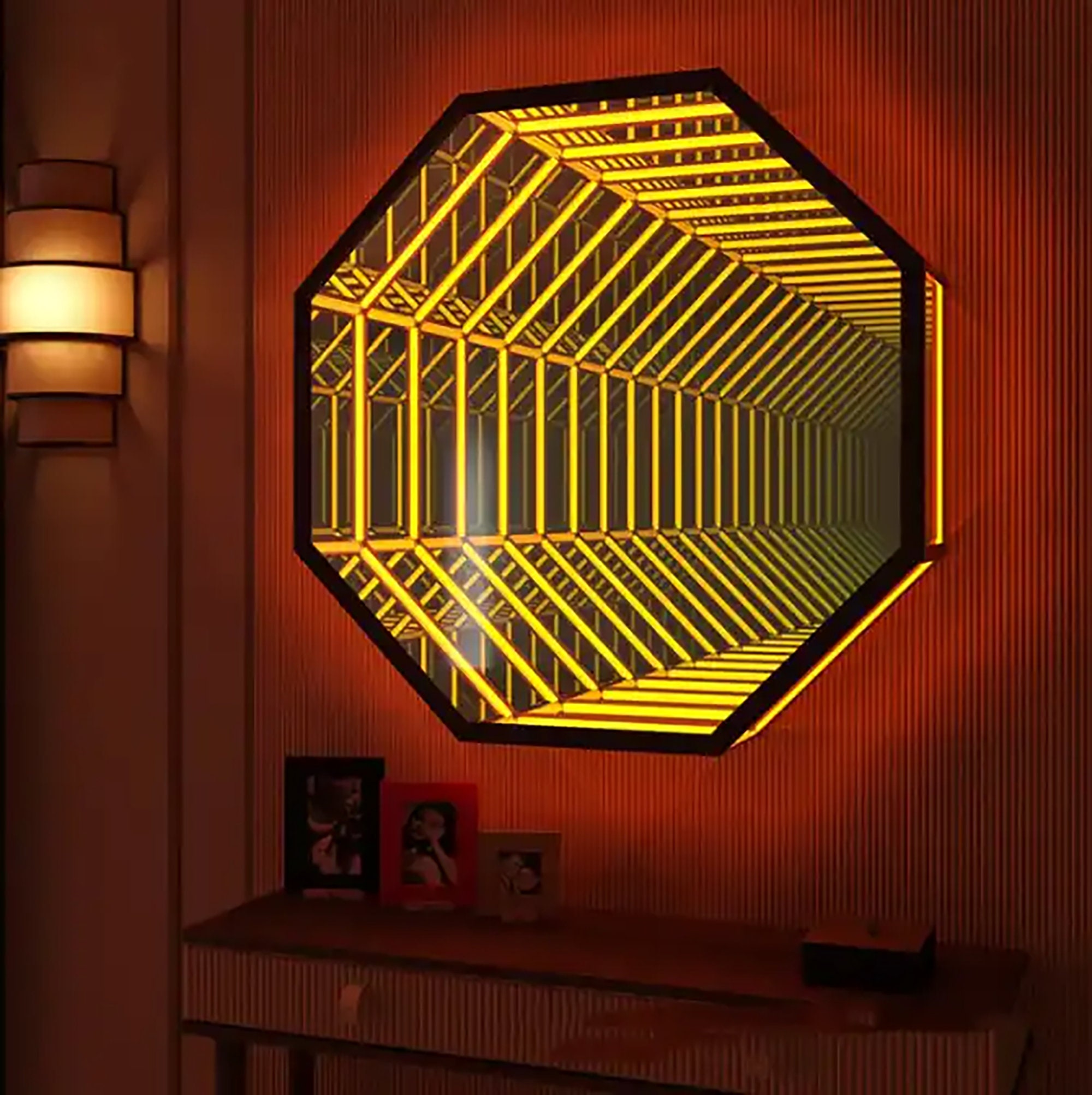 Infinity Mirror Sign: Unique LED Wall Art for Home and Office - Etsy