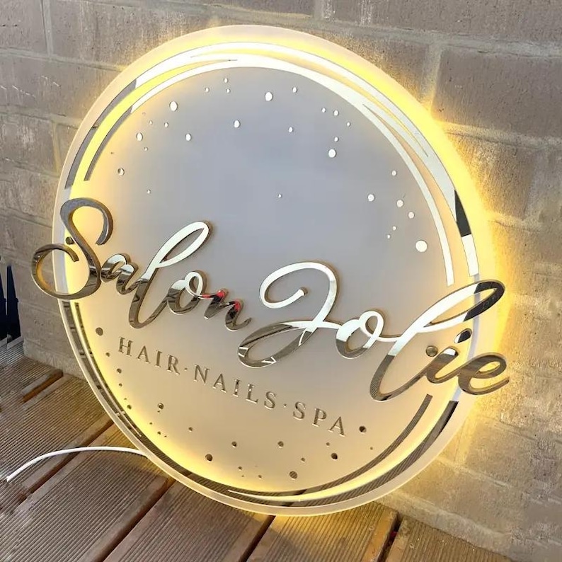 Custom Acrylic Backlit Signs for Beauty Salons - Personalized LED ...
