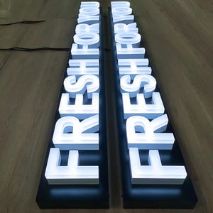 Front Lit White Acrylic Channel Letter Sign - Custom LED Illuminated ...