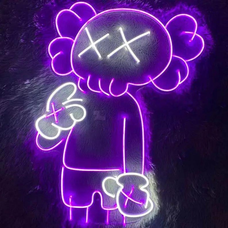 Custom Kaws Neon LED Sign - Modern Wall Decor - Art-inspired LED Light ...