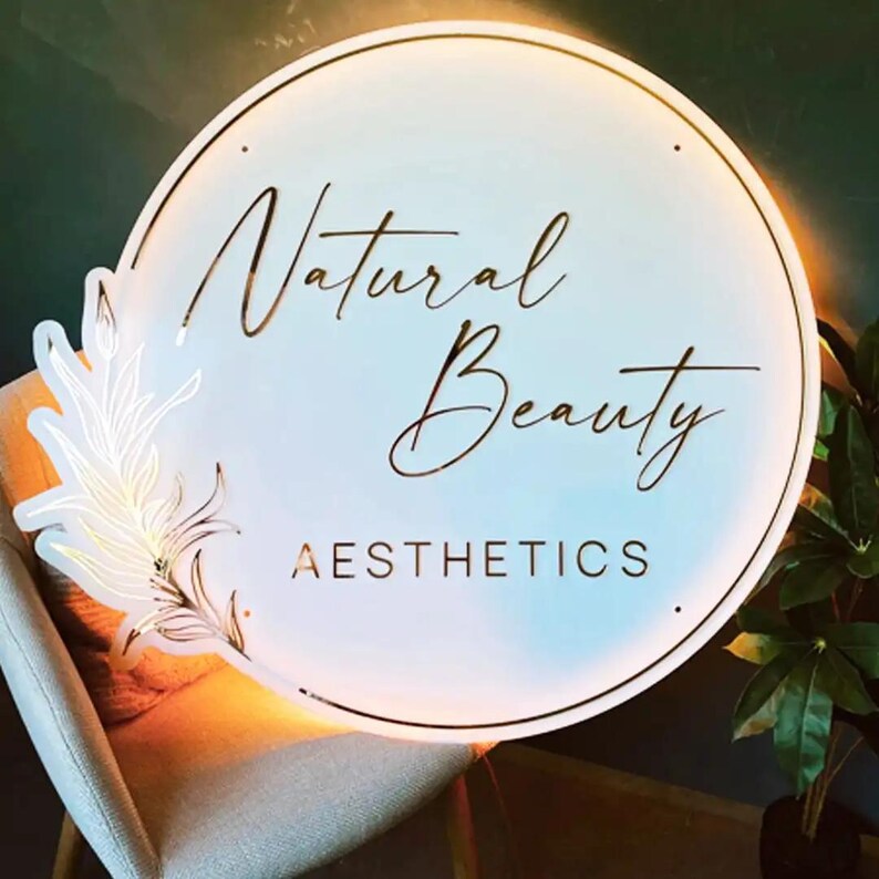 Custom Acrylic Backlit Signs for Beauty Salons - Personalized LED ...