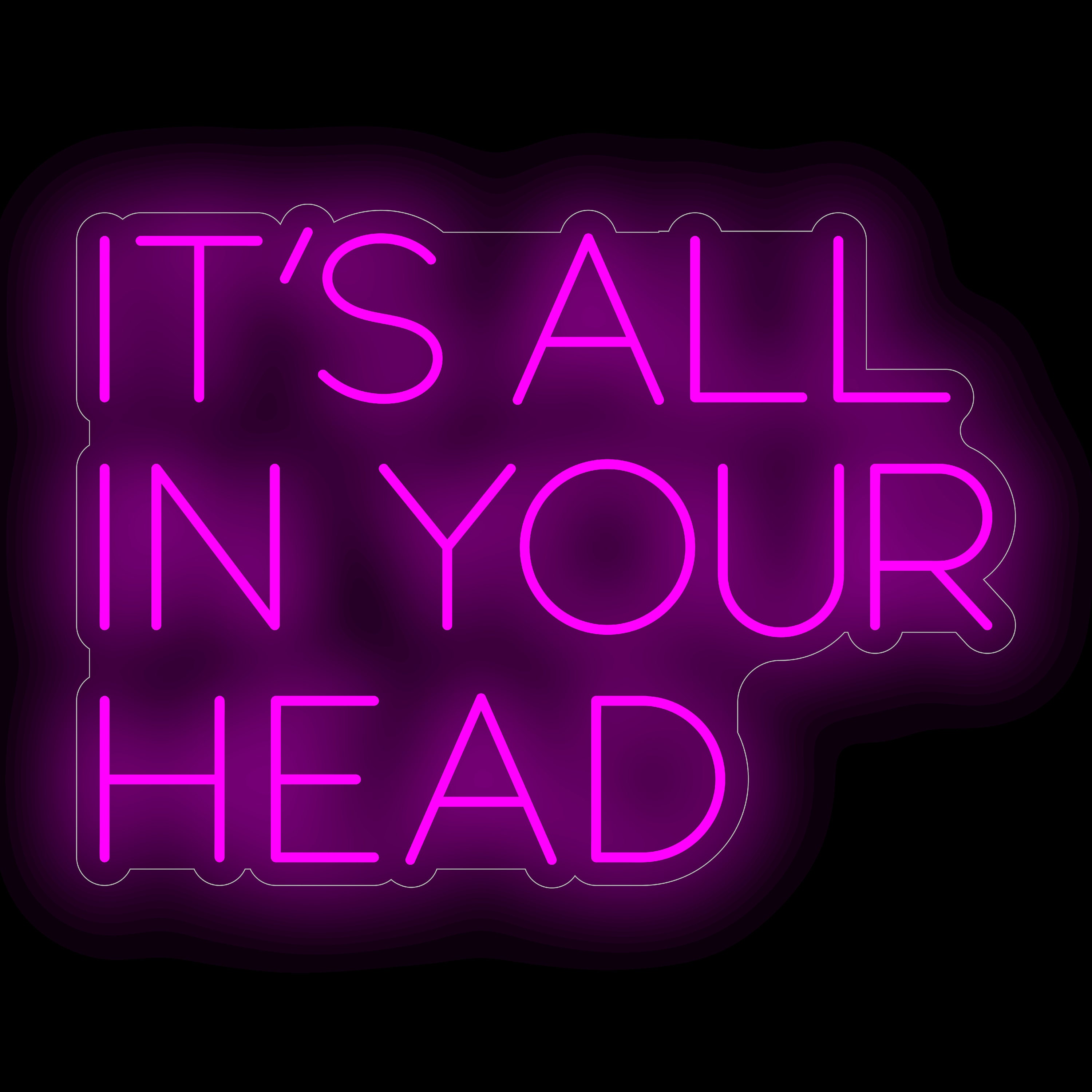 It's all in your head 20x27in. Neon Sign Aesthetic TikTok - Etsy Polska