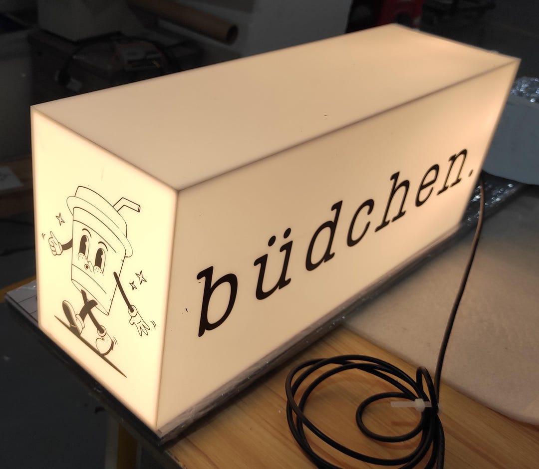 LED Cube Light Box Sign for Bars and Night Lounges Indoor Outdoor Wall ...