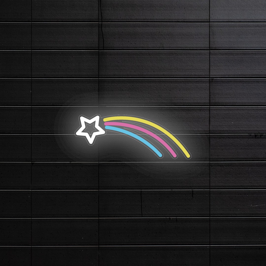 Shooting Star 5.5x14.5in. Neon Sign Aesthetic Tiktok Room Handmade Home ...
