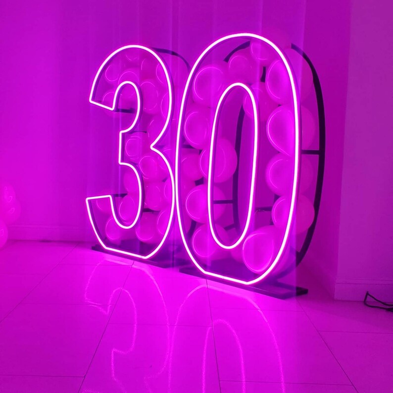 2026 LED Marquee Numbers – Neon Outline Number Sign for NYE Party ...