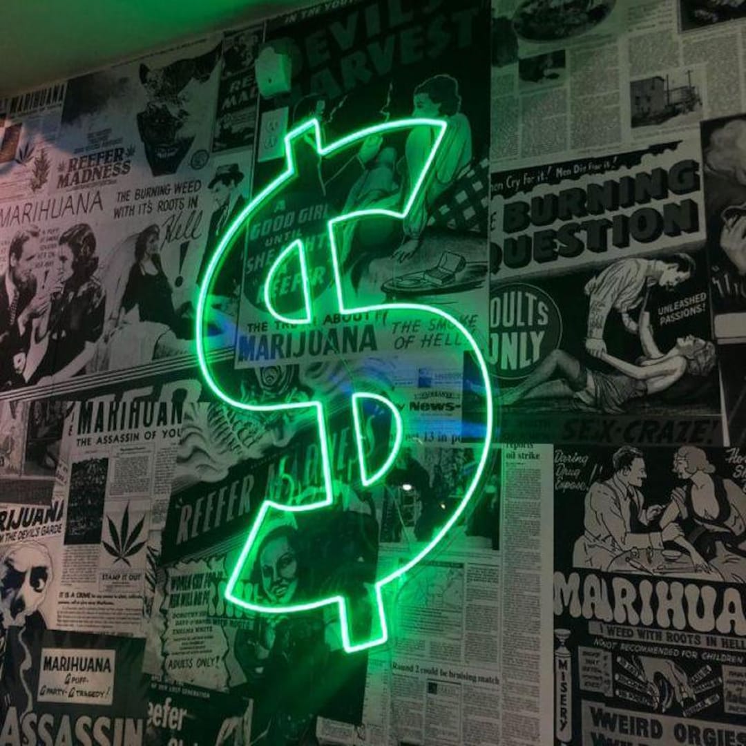 Dollar Sign Neon LED Sign Custom Light up Wall Art Modern Money Symbol ...
