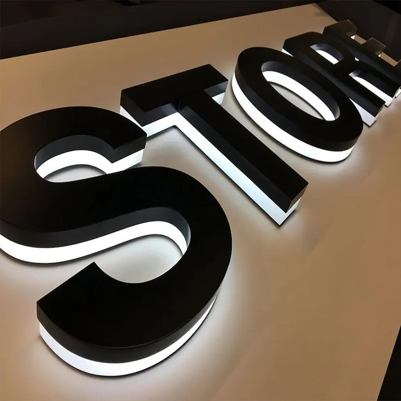 Backlit Channel Letter Sign - Customizable Illuminated Business Logo ...