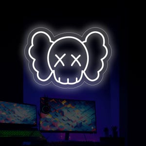 Kaws LED Sign Custom Light up Wall Art Modern Neon Decor Unique Art ...