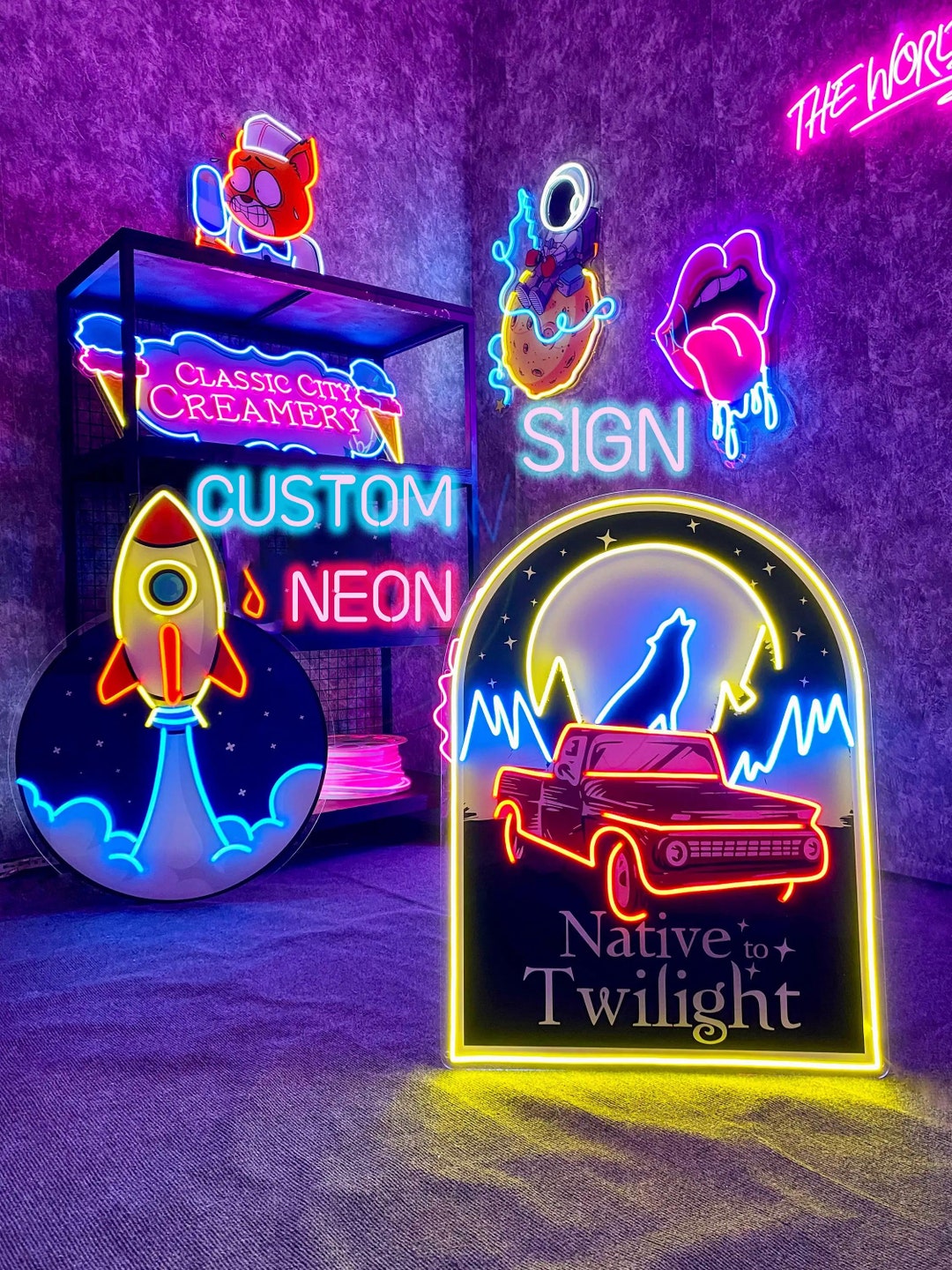Custom LED Light Signs - Personalized LED Wall Decor Unique Light up ...