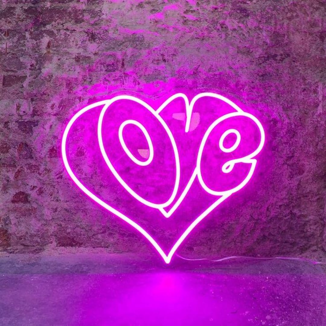 Love Heart Neon LED Sign Light up Wall Art Unique Home Decor Aesthetic ...