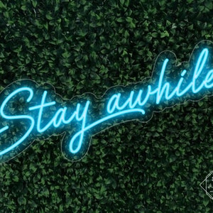 Stay Awhile 36x12in. Neon Sign Aesthetic Tiktok Room Handmade | Etsy