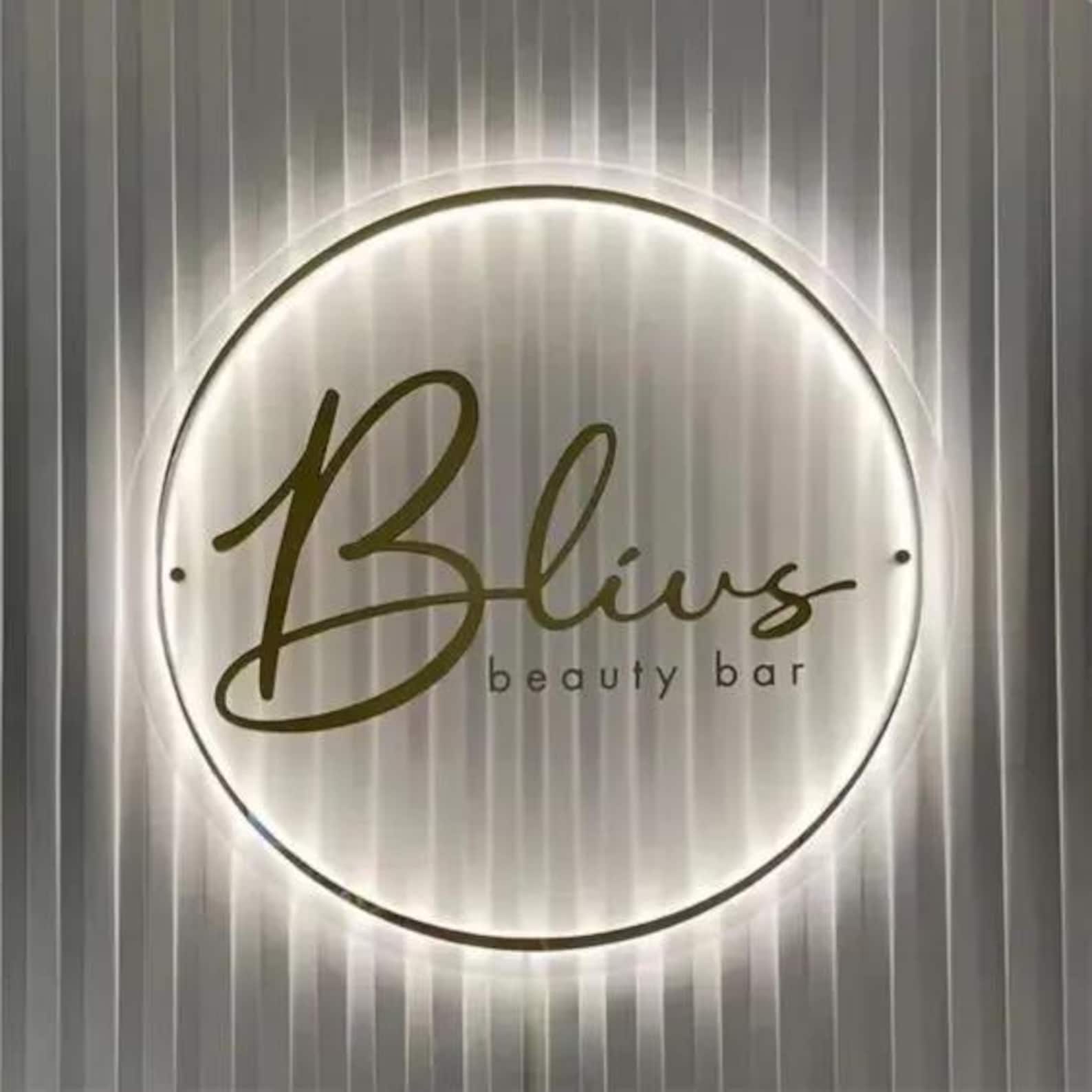 Custom Acrylic Backlit Signs for Salons & Barbers Personalized LED ...