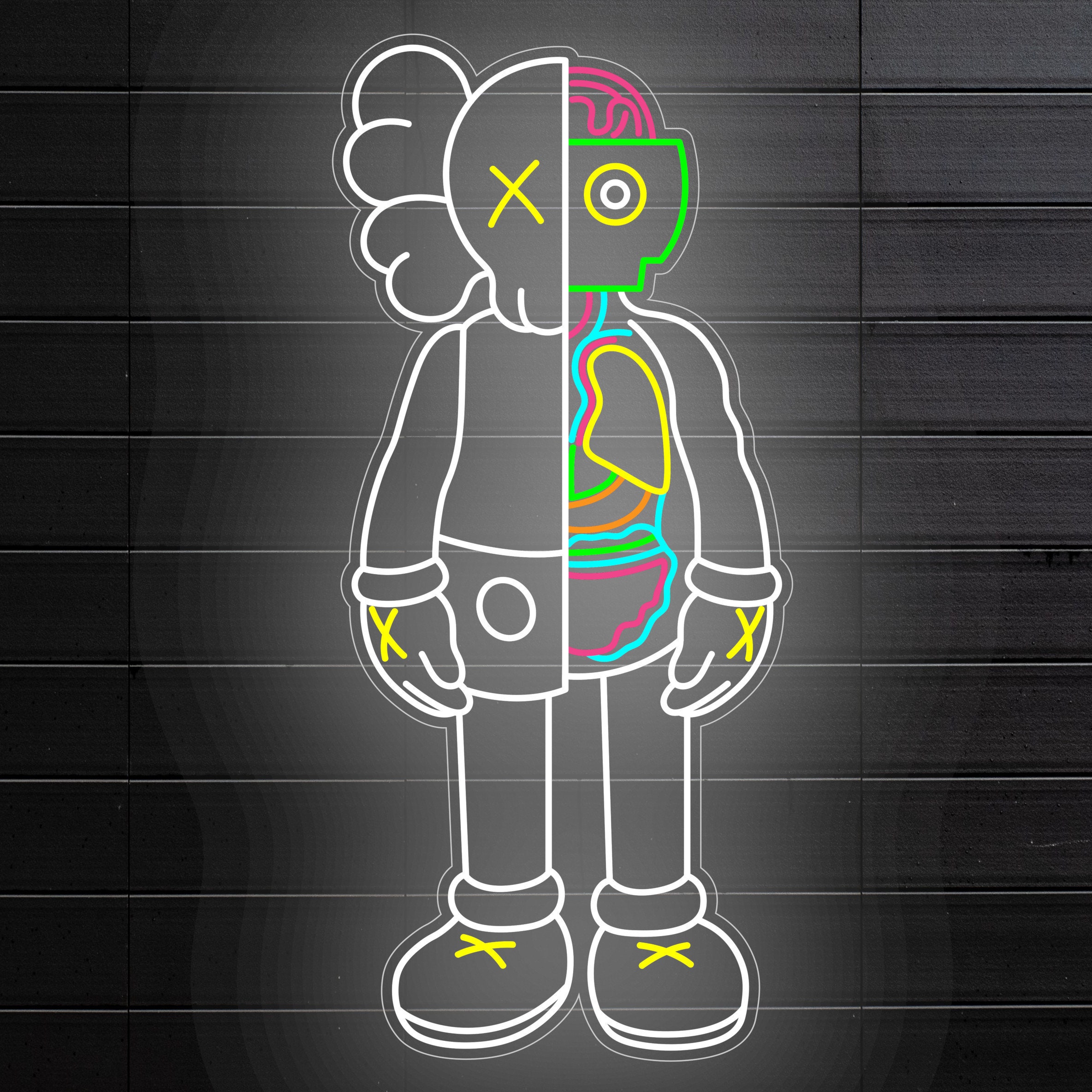 Kaws 44.5x21in.neon Sign Aesthetic Tiktok Room Handmade Home Wall Decor ...