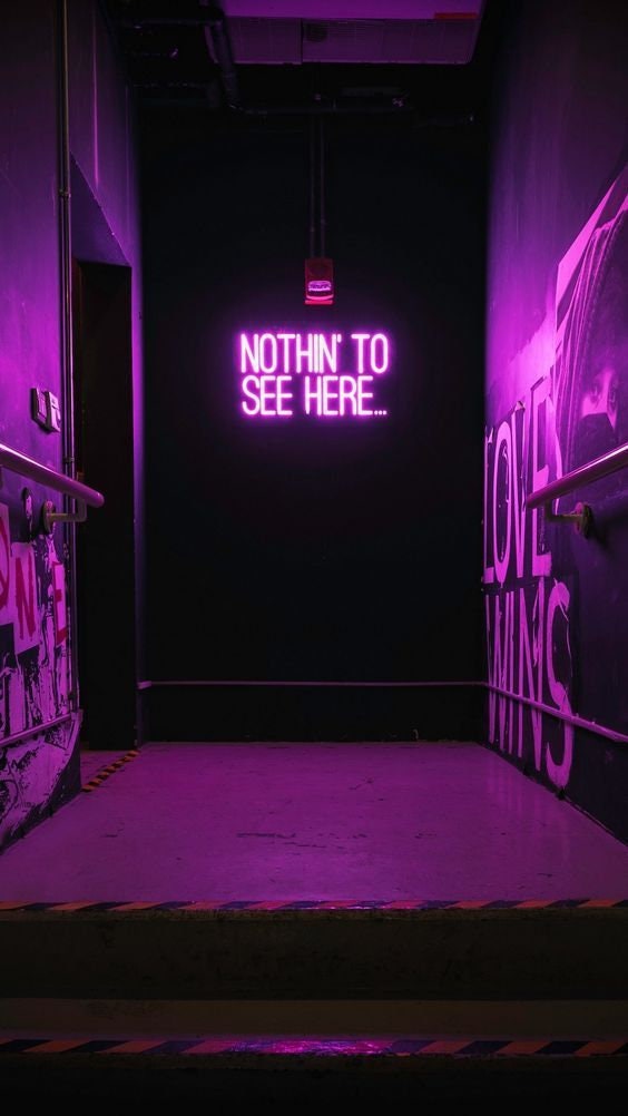 Nothing to See Here 19x40.5in. Neon Sign Aesthetic Tiktok Room - Etsy