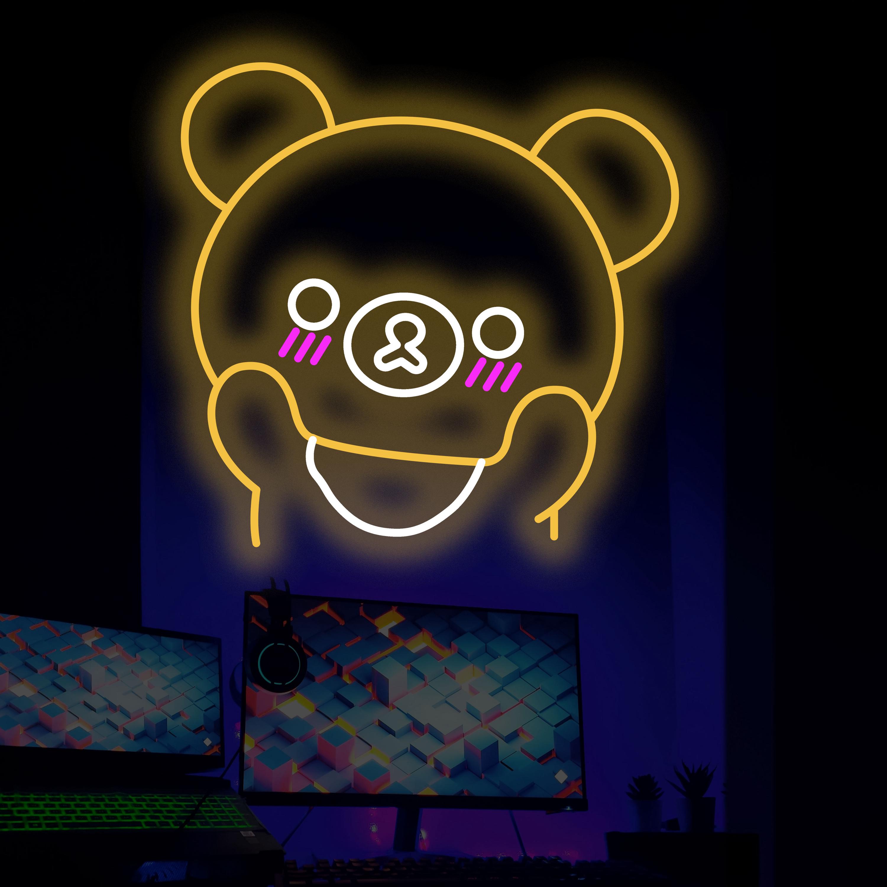 Rilakkuma Teddy Bear Neon LED Sign Custom Light up Wall Art Cute Kawaii ...