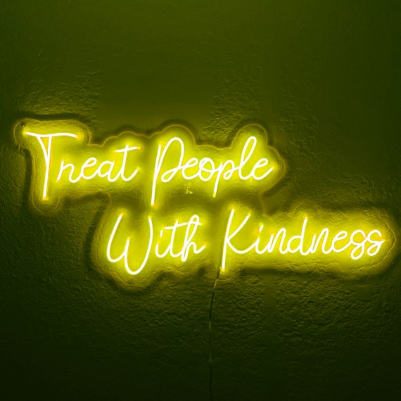 Treat People With Kindness 37x16in. Neon Sign Aesthetic Tiktok - Etsy