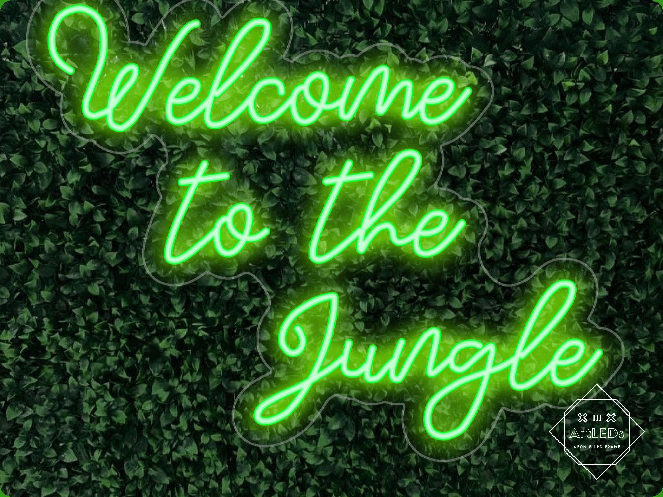 Welcome to the jungle 30x24in Neon Sign Aesthetic TikTok Room | Etsy