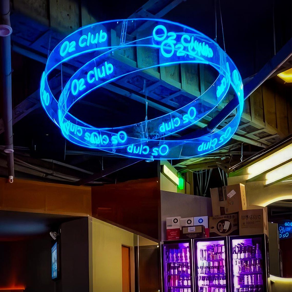 LED Neon Chandelier Modern Ceiling Light for Trade Show Booths Exhibit ...