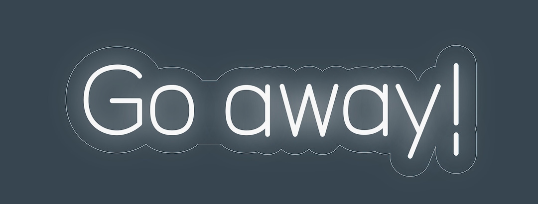 Go Away 24x8 In. Neon Sign Aesthetic Tiktok Room Handmade Home Wall ...