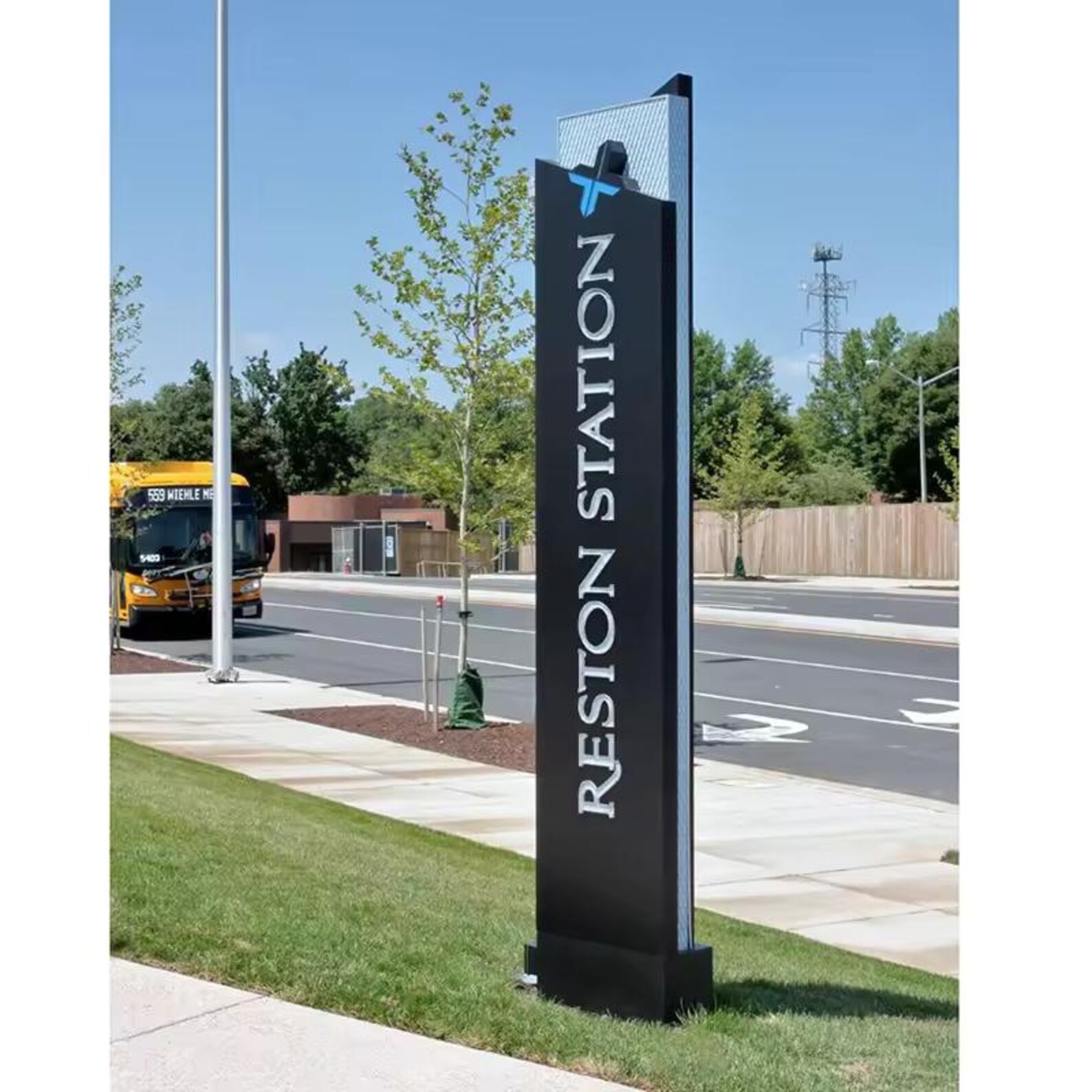 Custom Office Monument Sign Corporate Pylon Sign for Business Park Tech ...