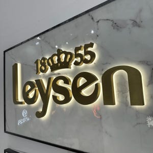 Custom Gold Chrome Face Backlit Channel Letter Sign Illuminated ...
