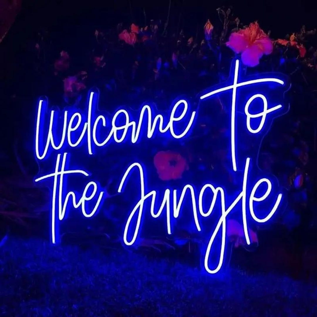 Welcome to the Jungle Neon LED Sign - Tropical Wall Decor - Jungle LED ...