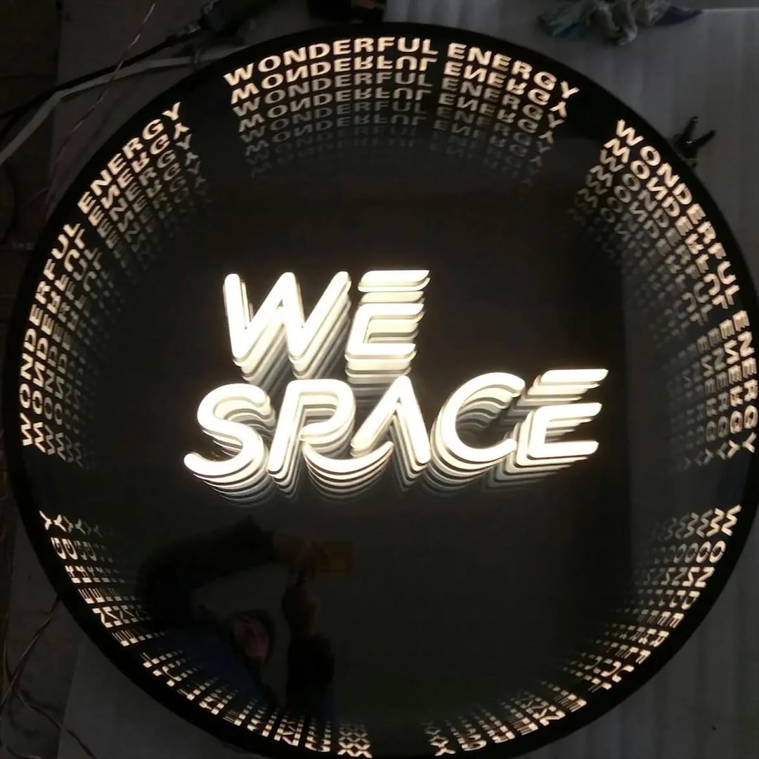 LED Infinity Mirror Sign Custom Light up Wall Art Personalized Decor ...