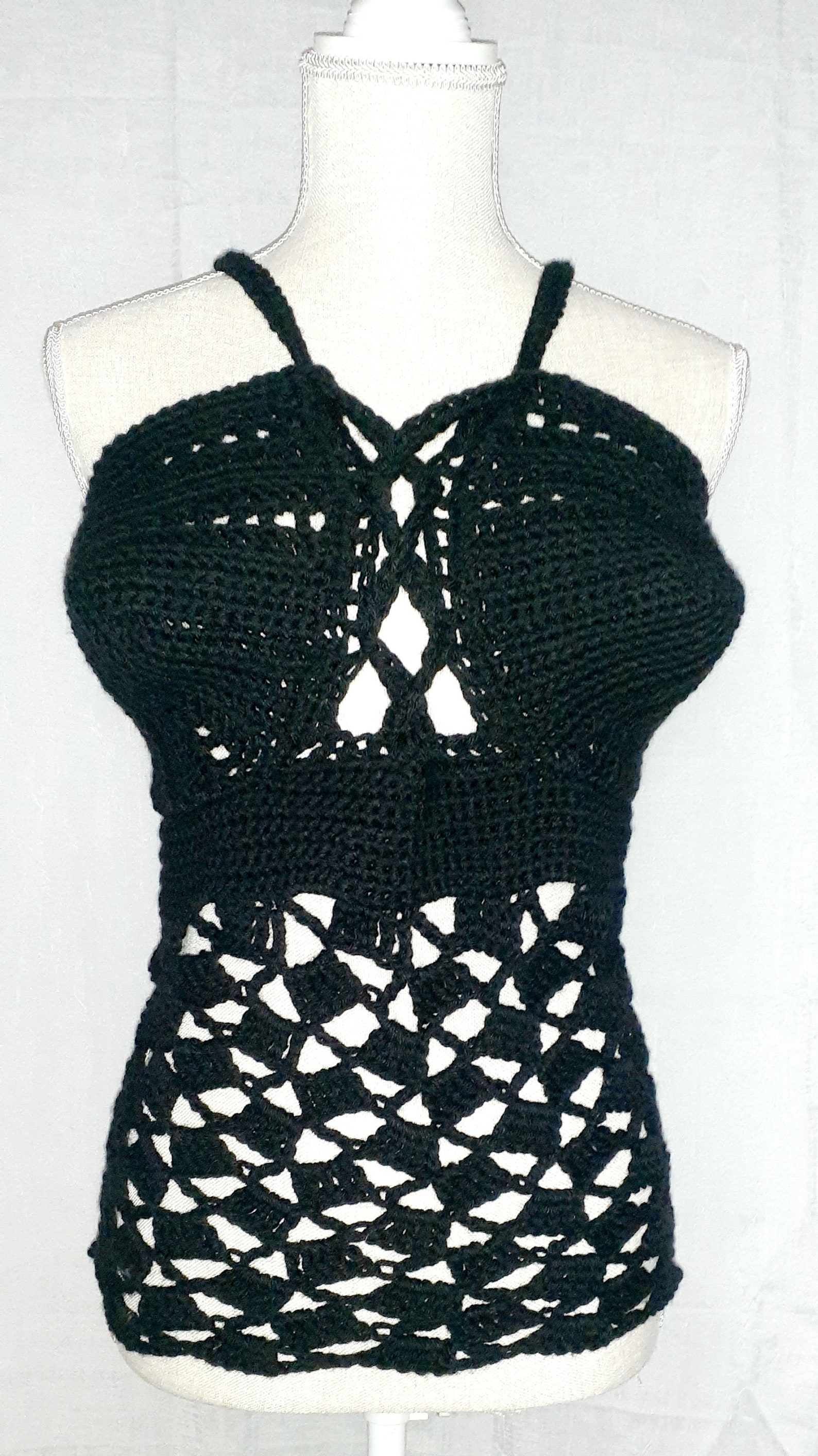 Black Laced Back Top - Etsy