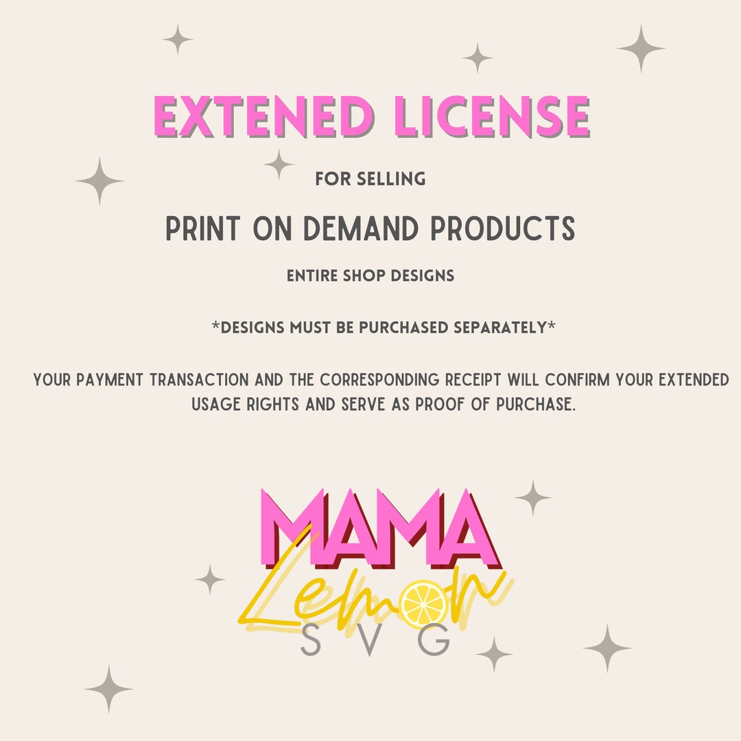 POD License Entire Shop, All Designs, Print on Demand License for ...