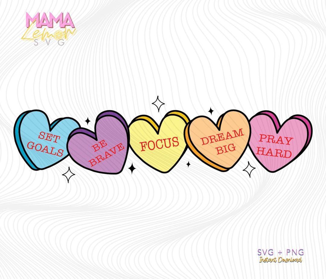 Conversation Heart Clip Art: Focus Valentine's Design (SVG, PNG) - Etsy