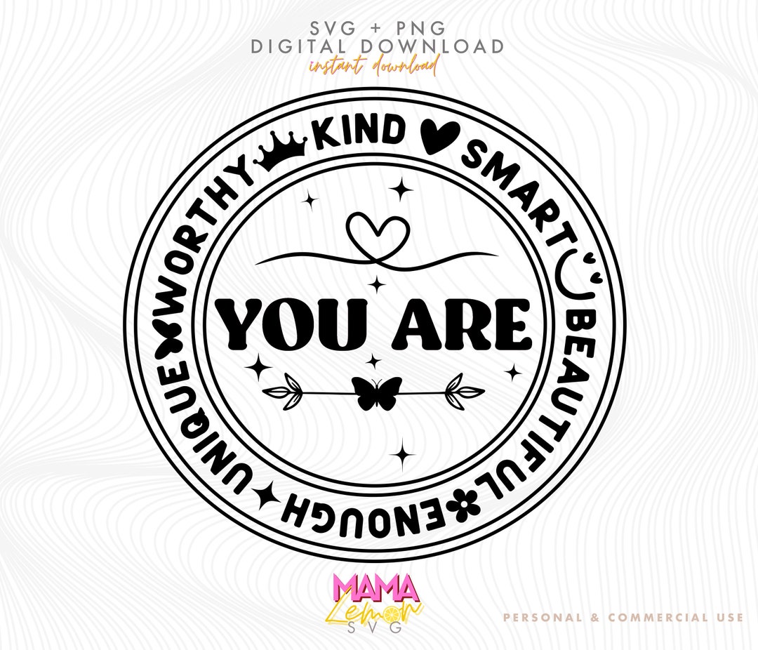 You Are Kind SVG, Real Quotes, Mental Health Empowerment, Motivational ...