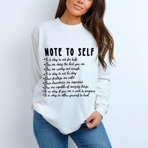 Note to Self SVG, Mental Health Reminders SVG, Love Yourself Svg, Its ...