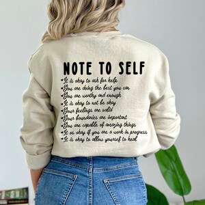 Note to Self SVG, Mental Health Reminders SVG, Love Yourself Svg, Its ...
