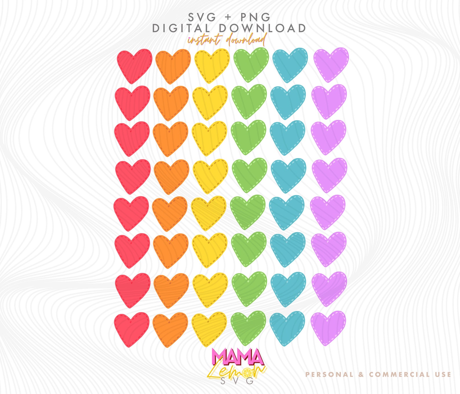 Colorful Heart Svg, Heart Svg, Hand Drawn Heart Svg, Rainbow Svg ...