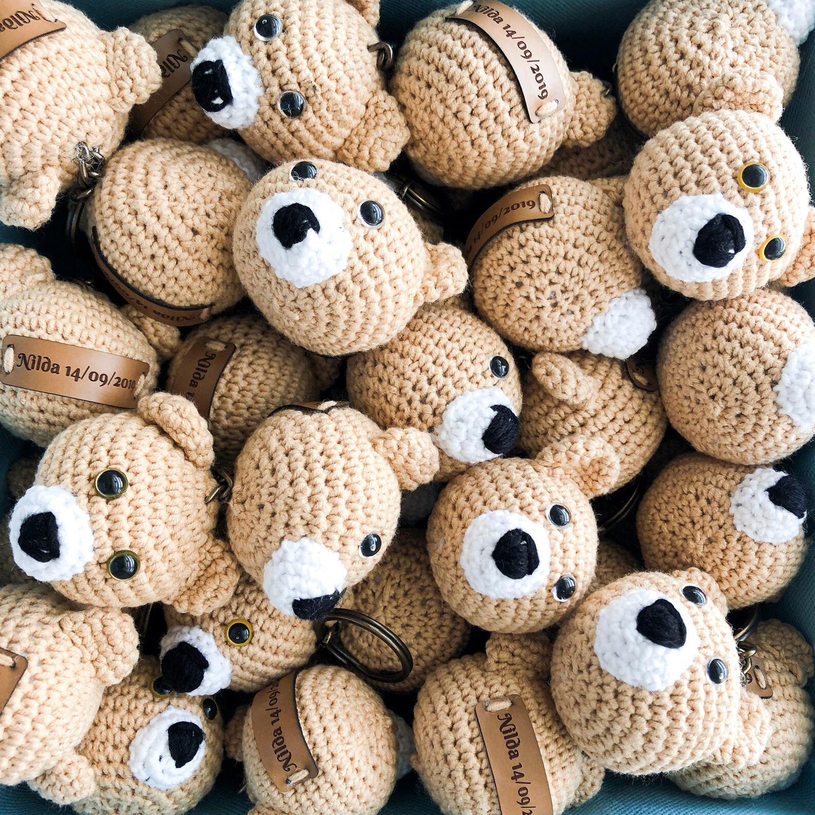 Crochet Teddy Bear Keychain | Amigurumi Bear Keyring | Cute Handmade ...