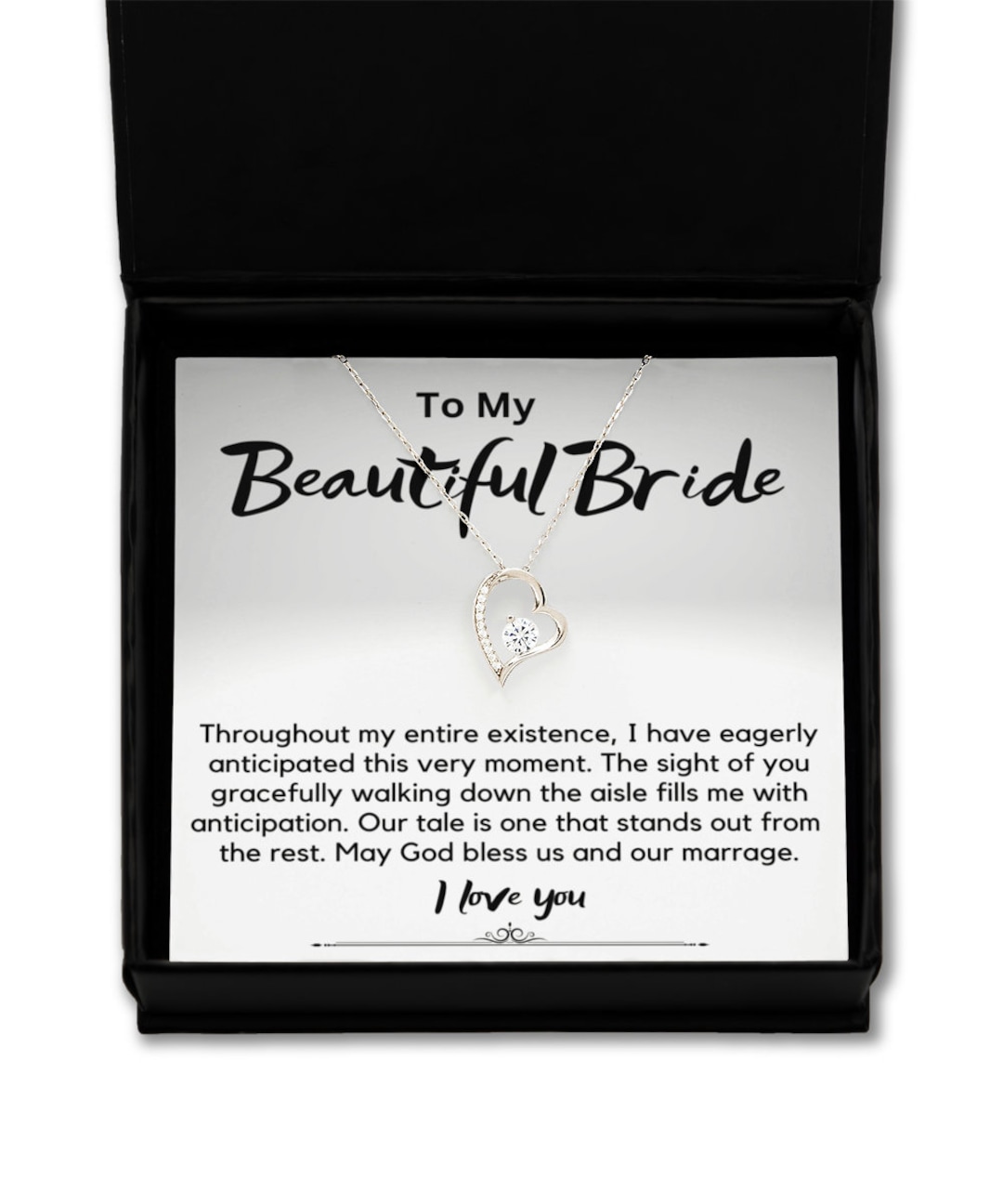 Heart, Wedding Day Gift for Bride From Groom, to My Beautiful Bride ...